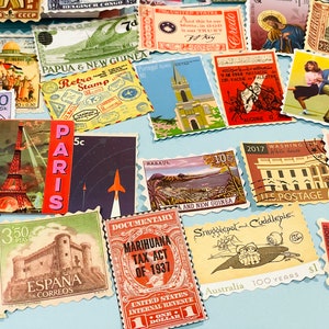 50pcs Vintage Around the World Landmark Stamp Art Sticker Pack for ...