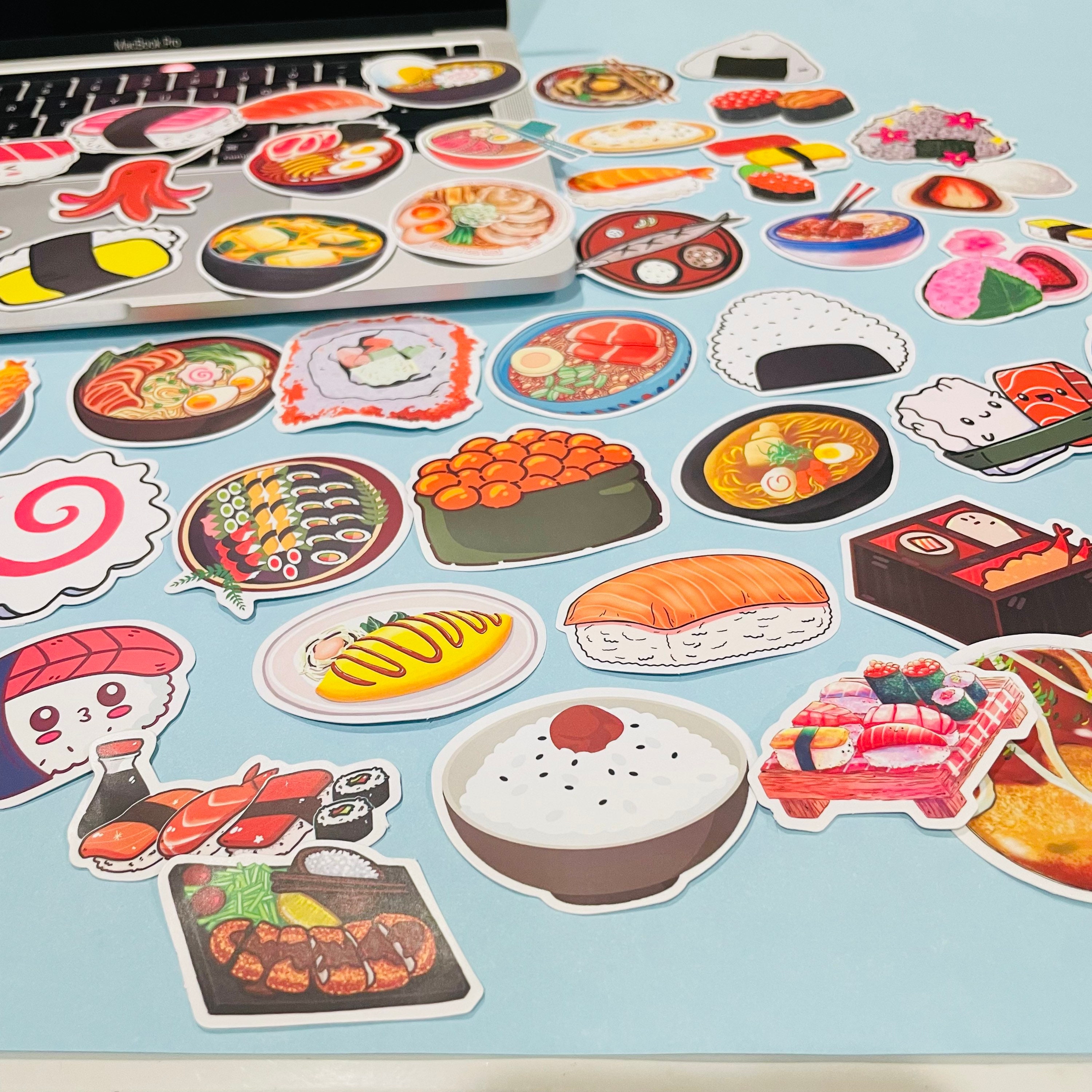 50pcs Cute Japanese Street Food Sticker Japan Sushi Ramen Rice - Etsy
