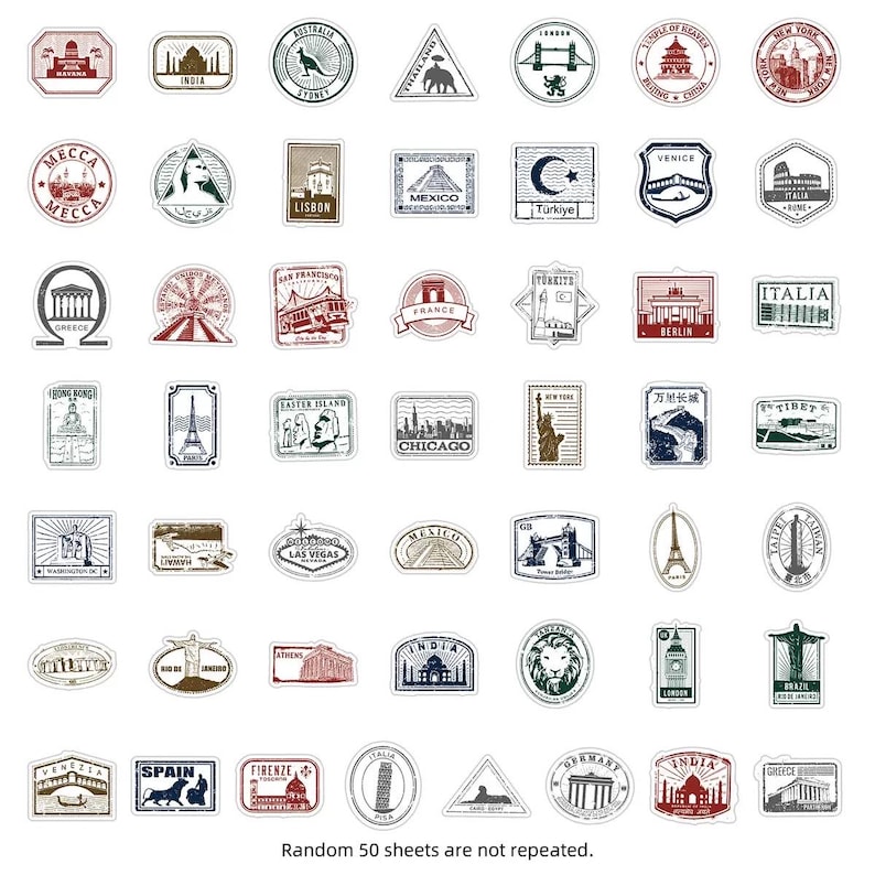 World Country Stickers, Travel Collectibles Stickers, National City ...