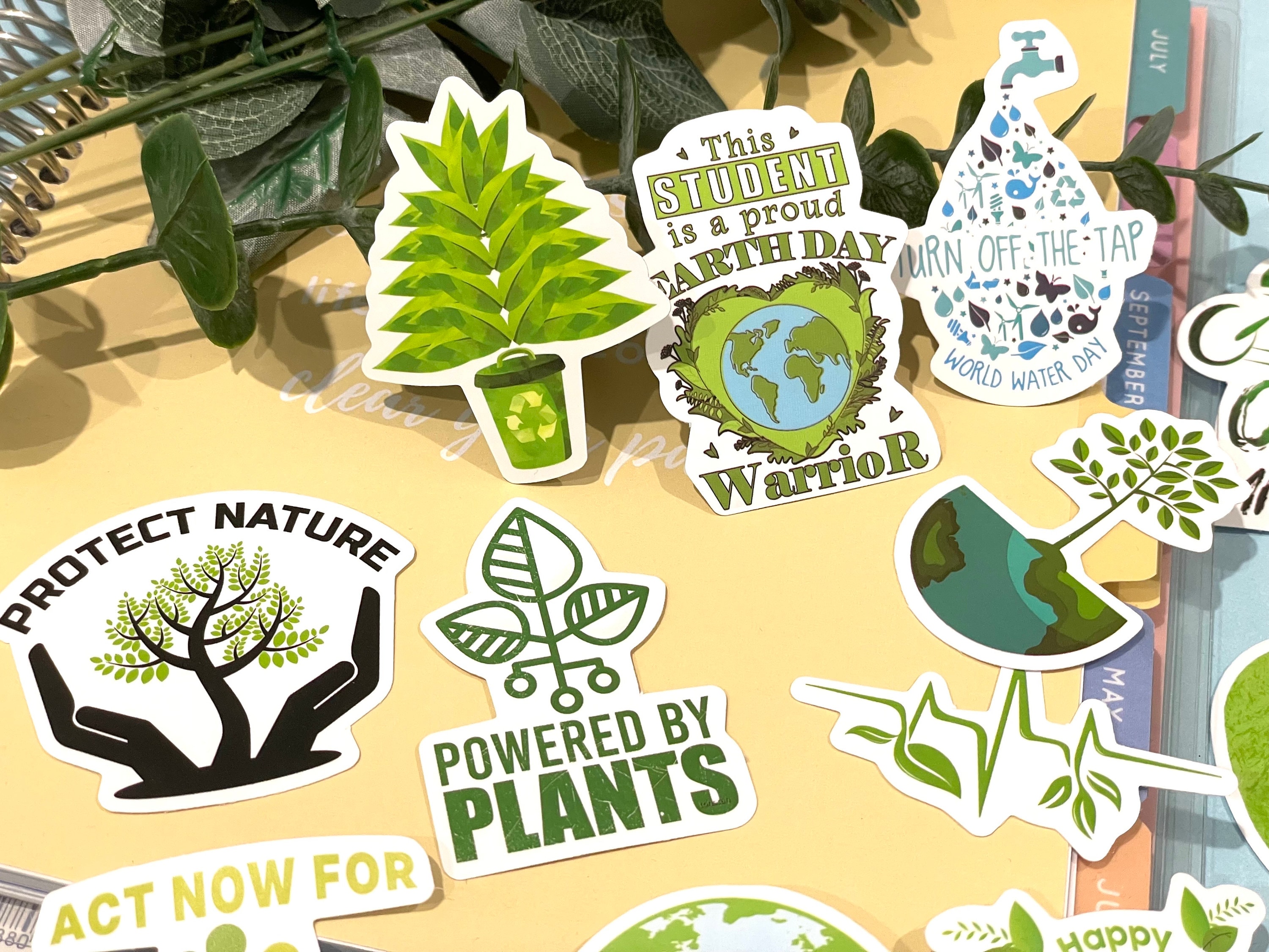 Earth Day Sticker, Protect Nature Environment Friendly Sticker Set ...