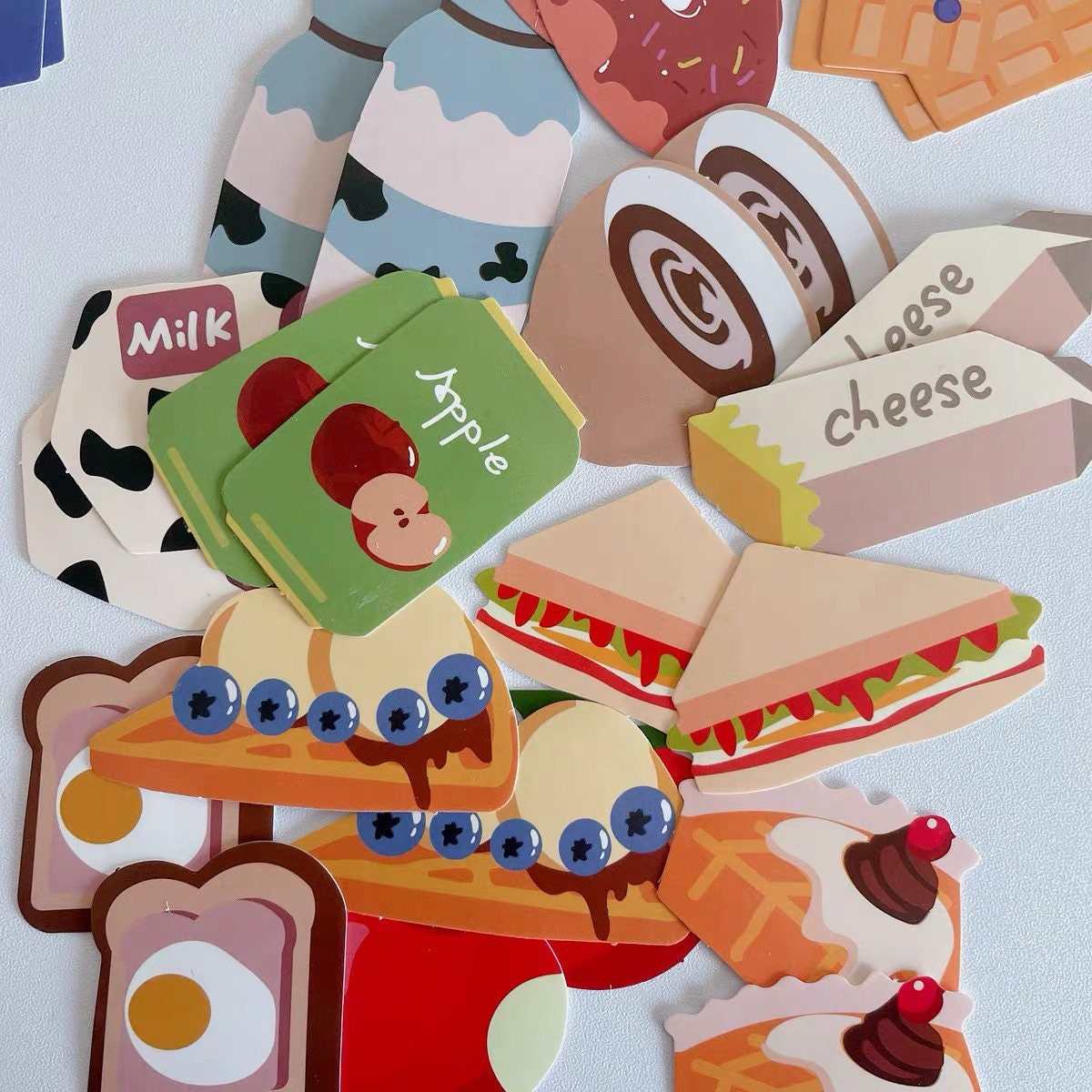 40pcs Cute Breakfast Food Sticker Milk Juice Cheese Hamburg - Etsy