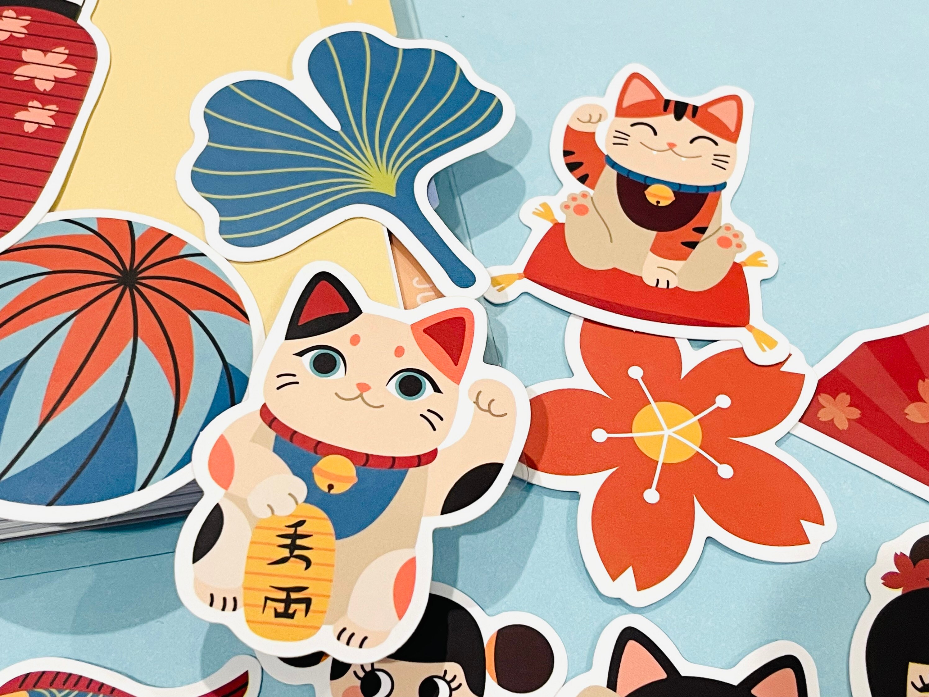 2024 22pcs Happy Asian New Year Stickers Cute Japanese Retro Culture ...