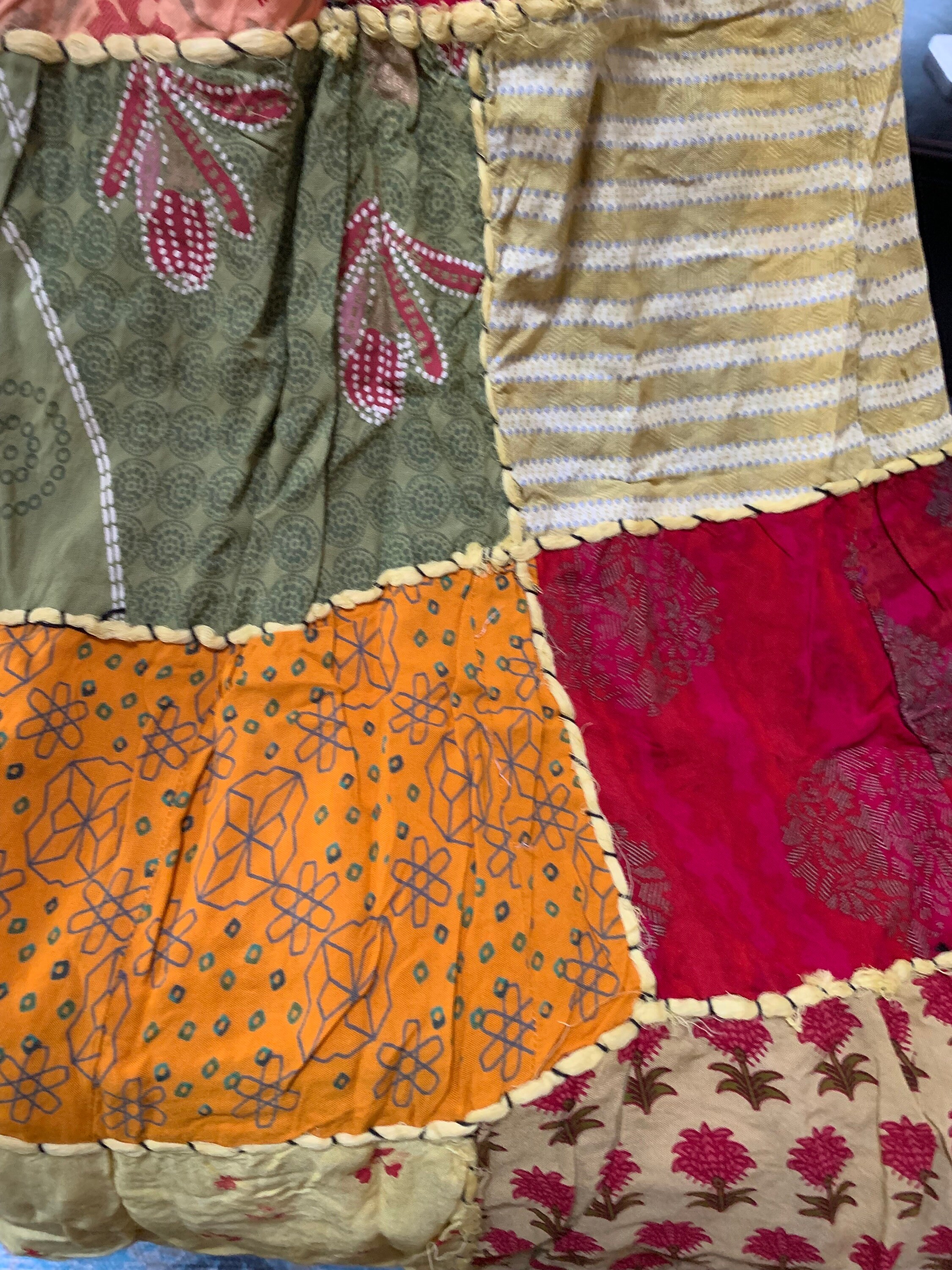 Patchwork Skirt Hippie Tiered Maxi Long Vintage Boho Festival - Etsy