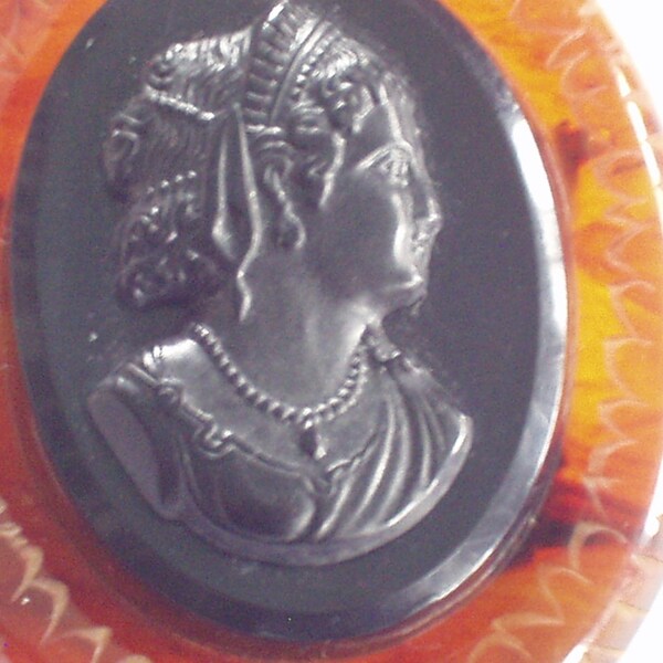 Black Bakelite Cameo - Etsy