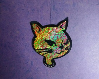 90s Winking Cat Sticker - Etsy