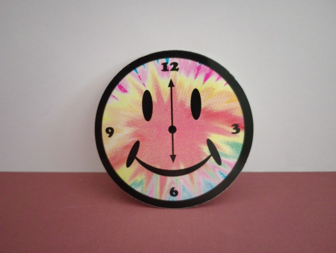 Vintage Smiley Face Rainbow Clock Prism Vending Sticker 90s VTG - Etsy