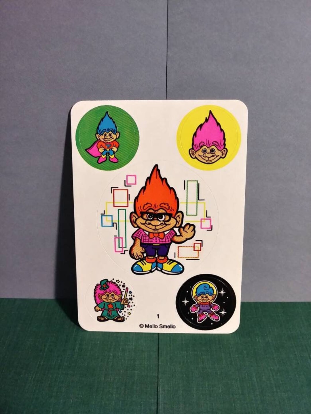 Vintage Russ Trolls Neon Vending Sticker Mello Smello 80s - Etsy