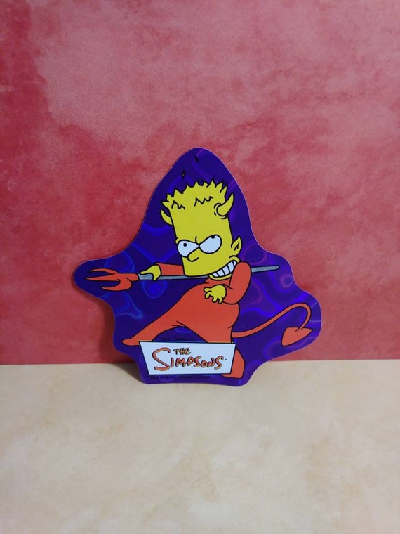 Bart Simpson Devil Vintage Holographic Sticker - Etsy