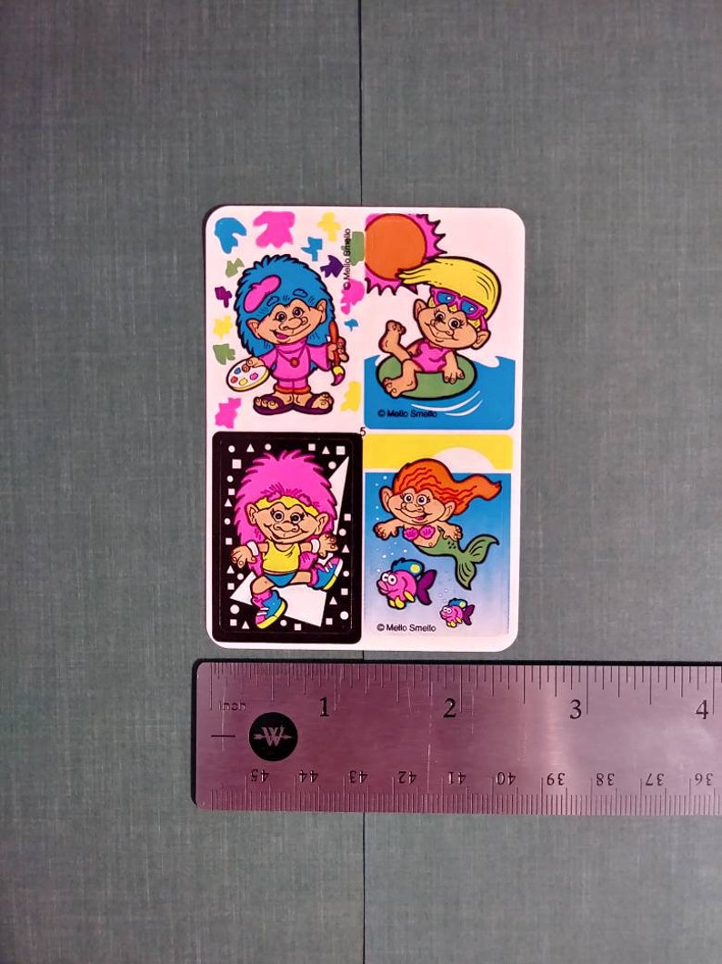 Vintage Russ Trolls Neon Vending Sticker Mello Smello 80s - Etsy