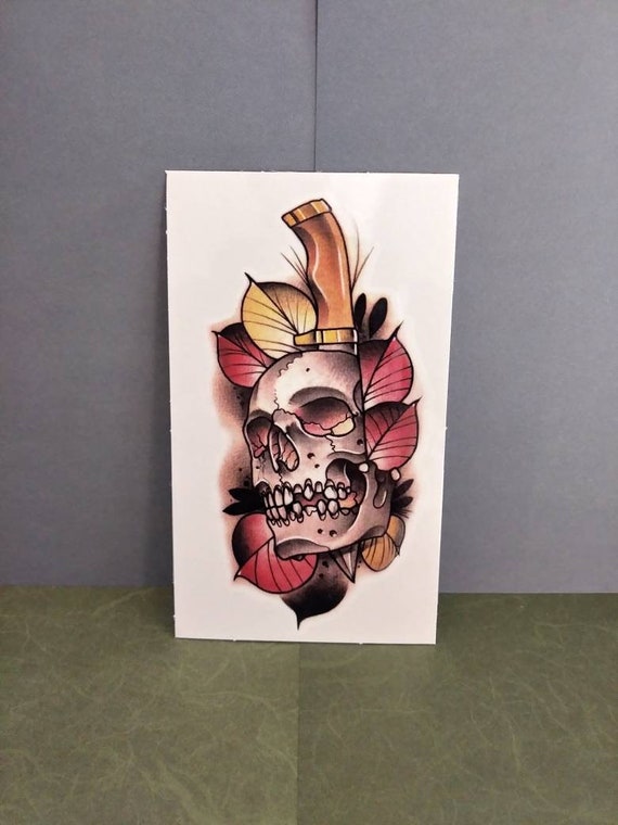 Neo Traditional Skull Tattoo