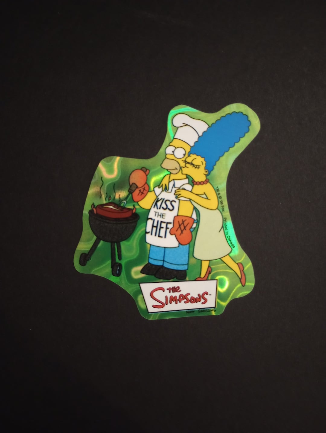 Vintage Homer and Marge Simpson Kiss the Chef Prism Sticker VTG 90s - Etsy