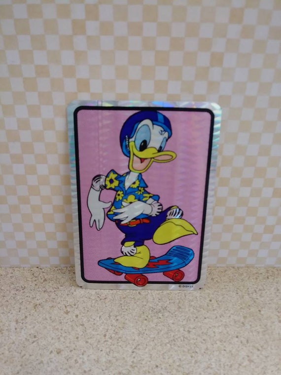 Disney Donald Duck Skateboarding Prism Vending Sticker 90s | Etsy