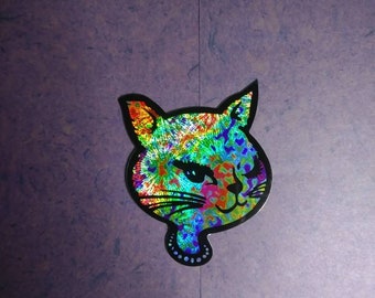 90s Winking Cat Sticker - Etsy
