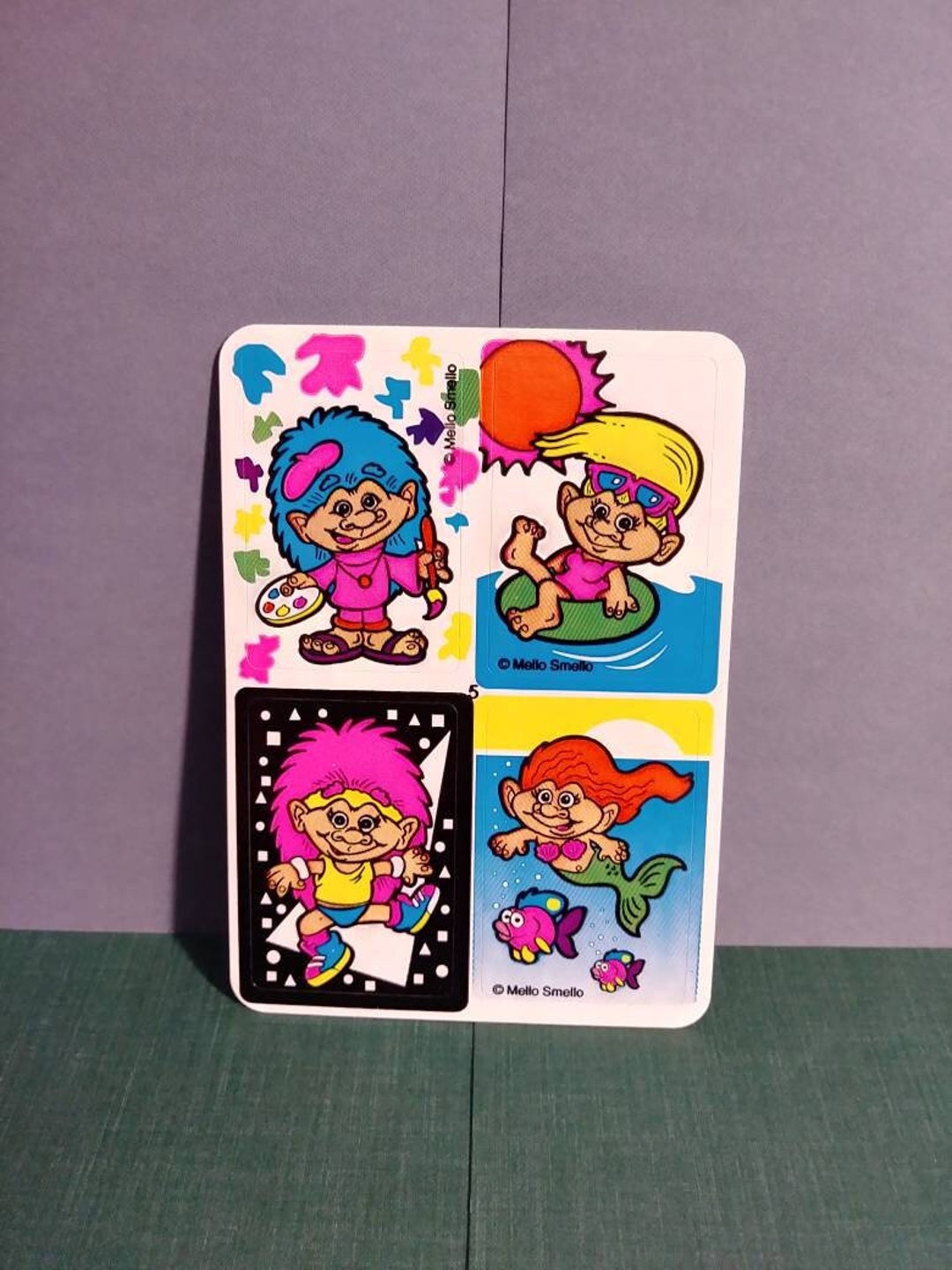 Vintage Russ Trolls Neon Vending Sticker Mello Smello 80s - Etsy