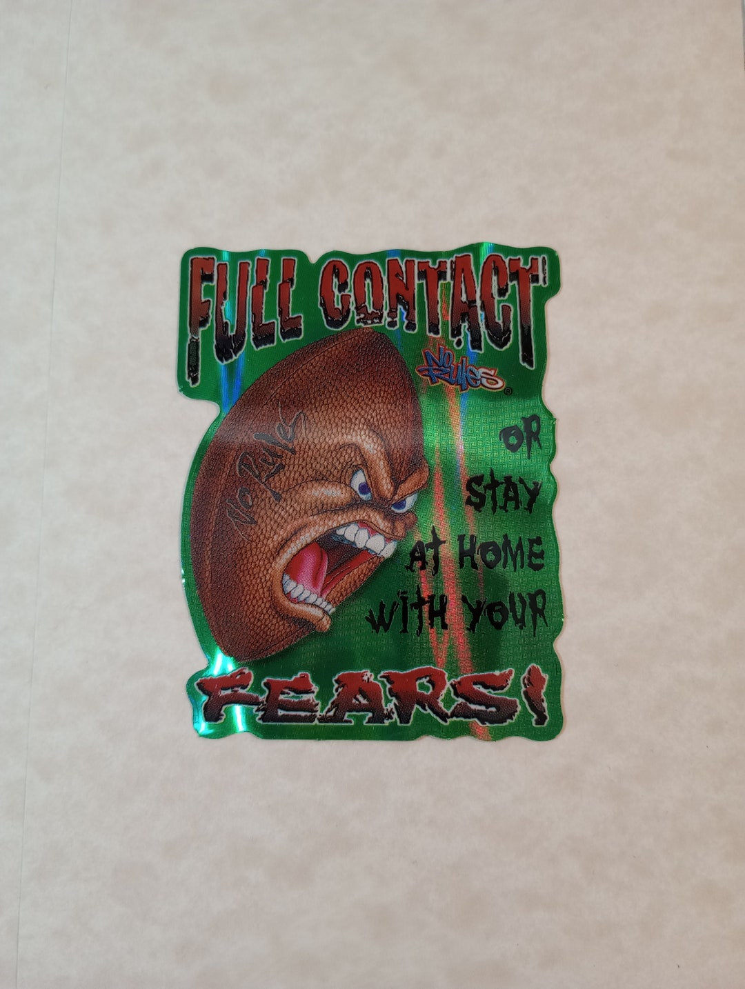 Vintage Full Contact Football Prism Vending Sticker 03 - Etsy