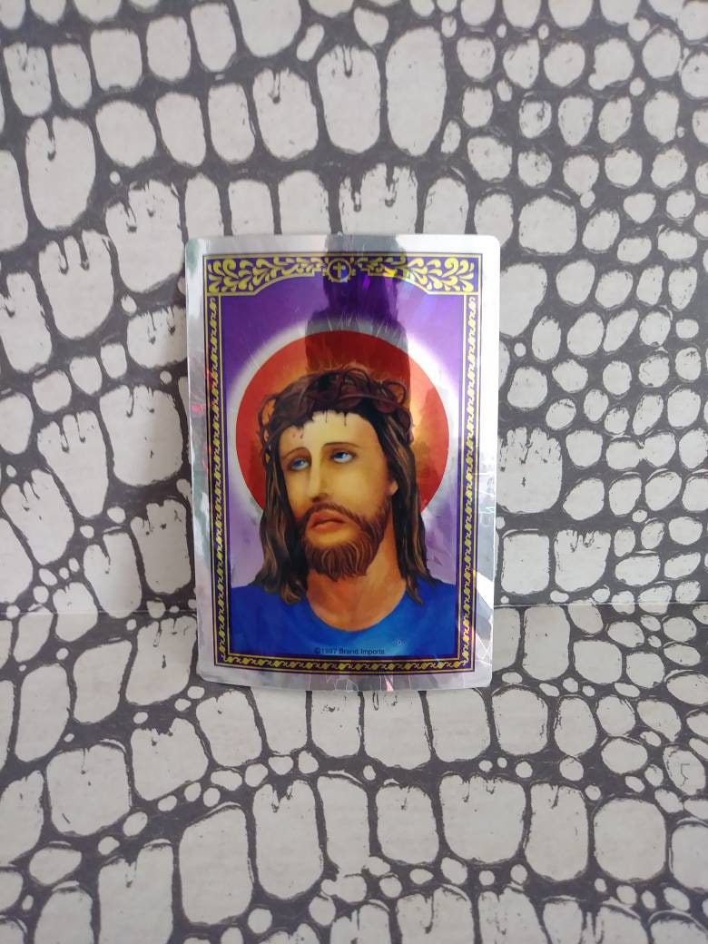 Vintage Jesus Christ Catholic Holographic Religious Sticker ...