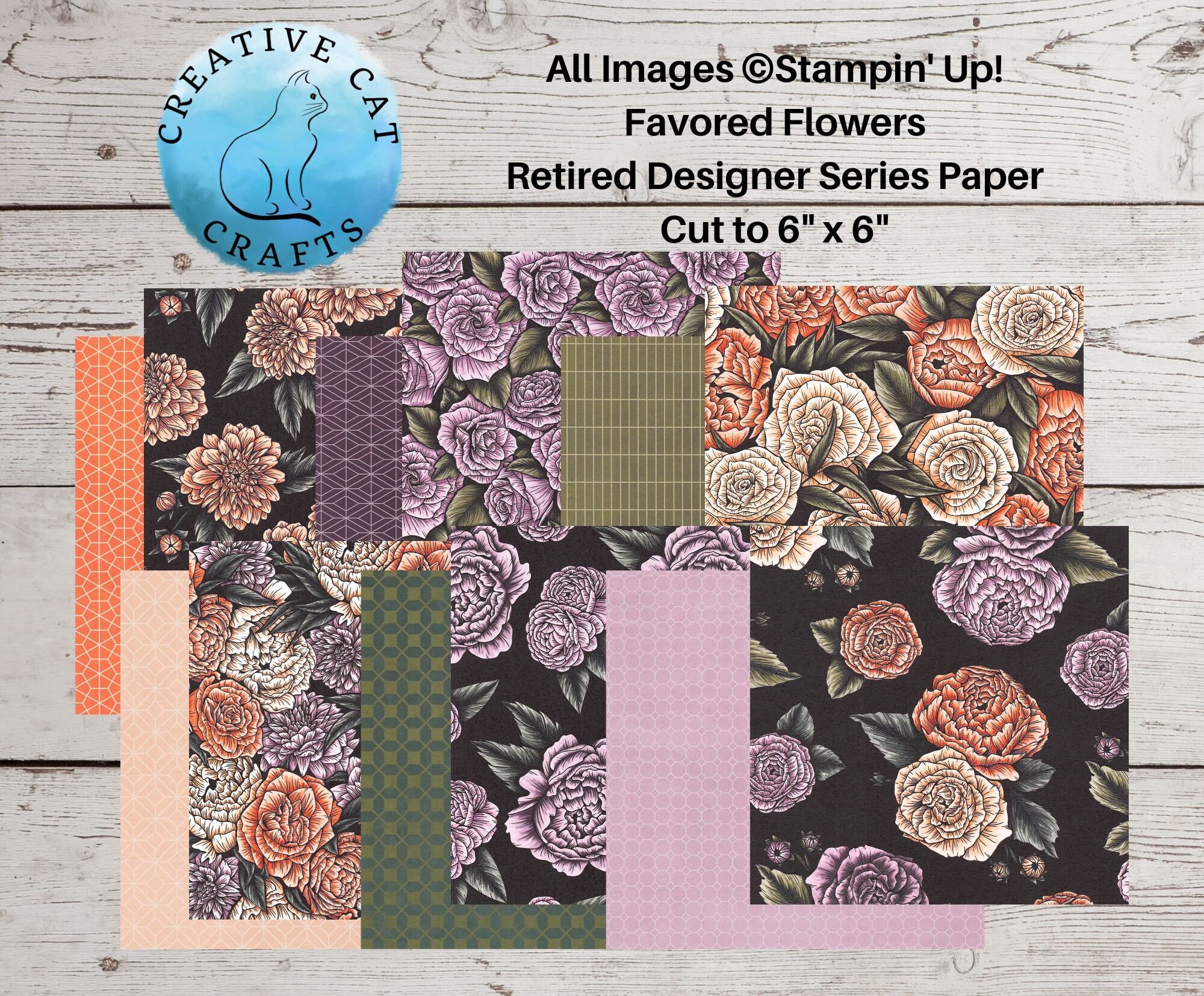 Retired Stampin' Up DSP Favored Flowers 6 X 6 - Etsy