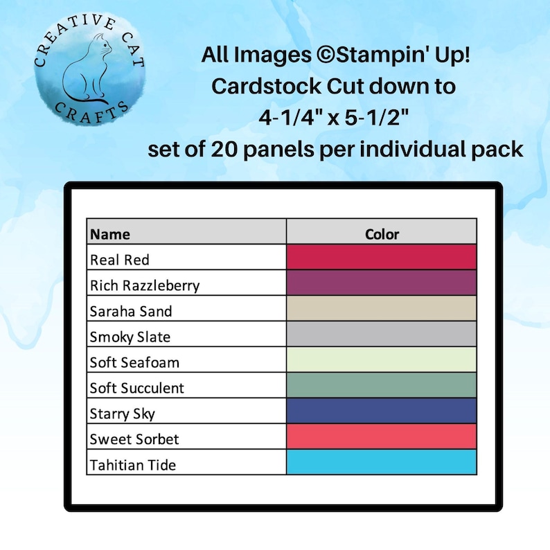 Stampin' Up! Cardstock Cut to A2 Size - Group 5 - Etsy