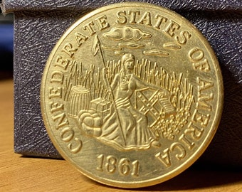 CSA United States of America 20 Dollars Gold Coin 1861, Brass Metal ...