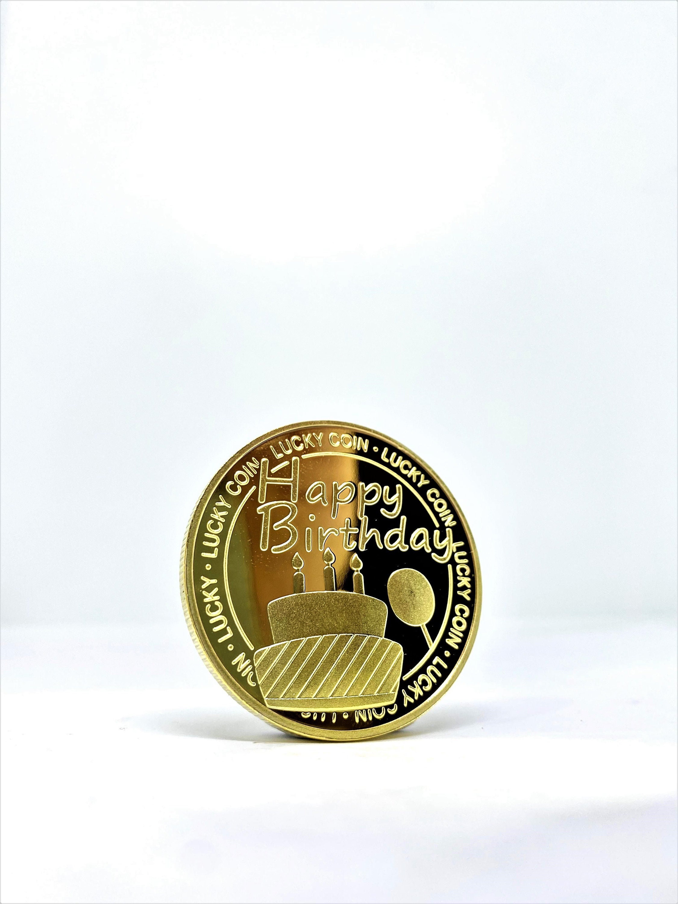 Gold Happy Birthday Lucky Coin, Gold Plated Coin 1pcs, Beautiful Gift ...