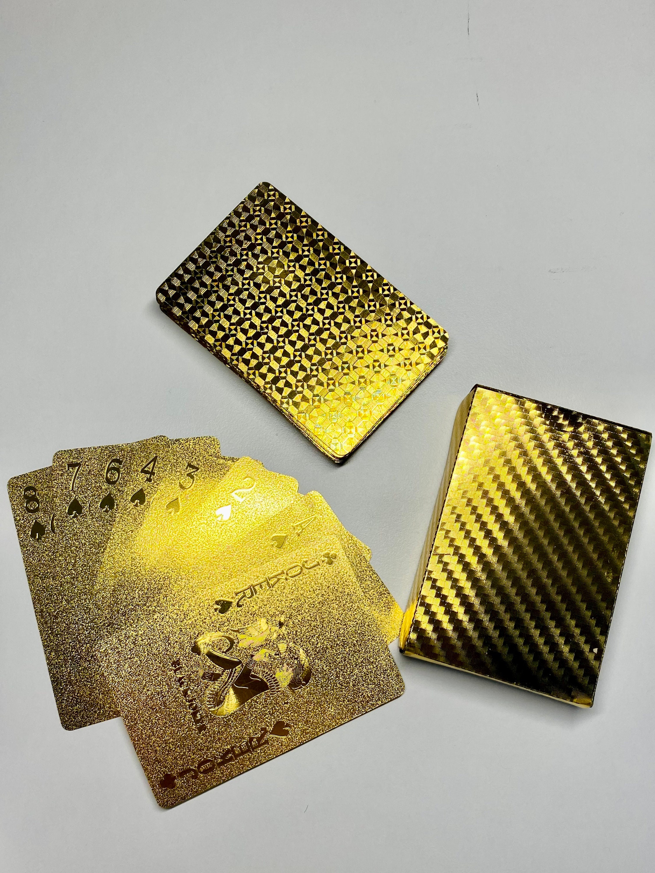 Gold Playing Cards 24k Golden Plastic Waterproof Cards Magic - Etsy
