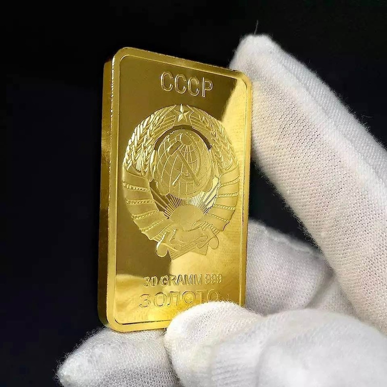 Gold Russian Bar 1 OZ REPLICA Goldplated Gold Bullion - Etsy