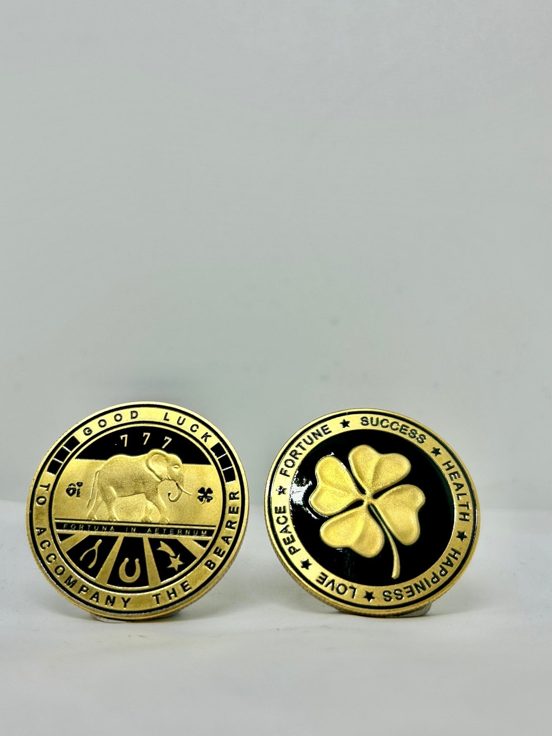 Gold Black Lucky Coin, Poker Gold Plated Coin for Success and Happiness ...