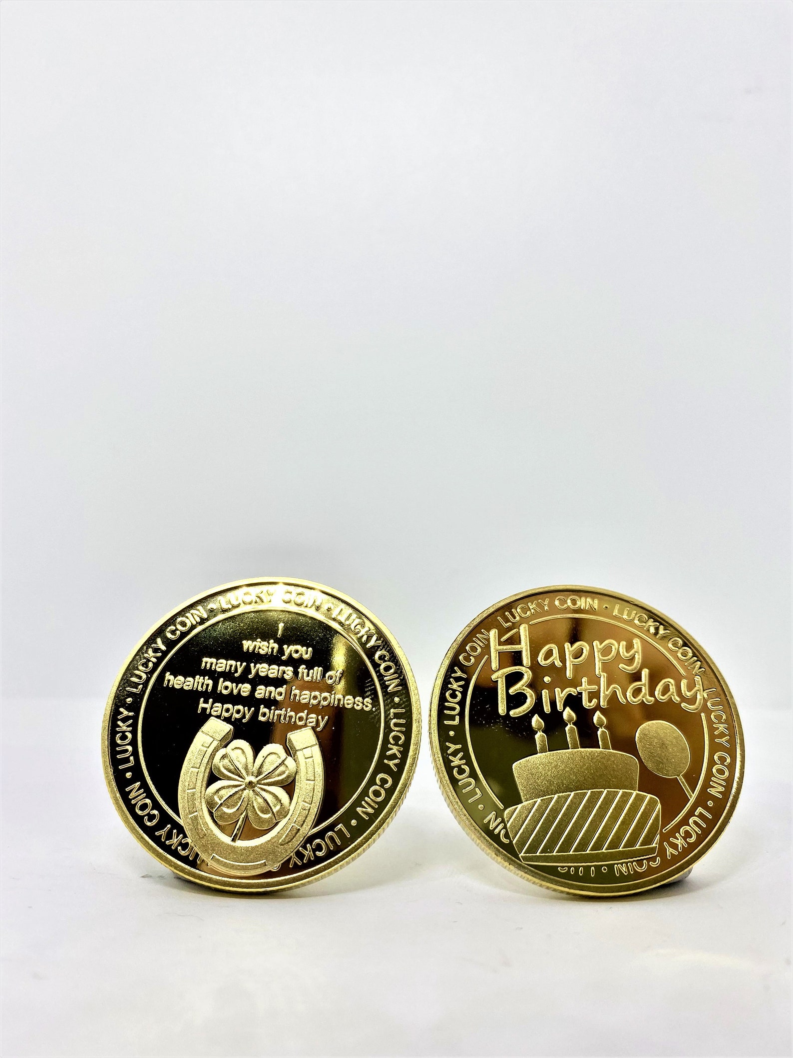 Gold Happy Birthday Lucky Coin, Gold Plated Coin 1pcs, Beautiful Gift ...