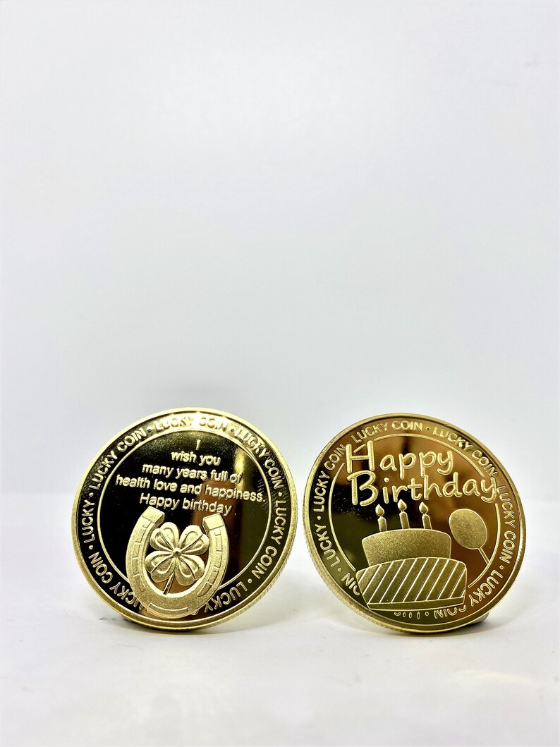 Gold Happy Birthday Lucky Coin Gold Plated Coin 1pcs - Etsy