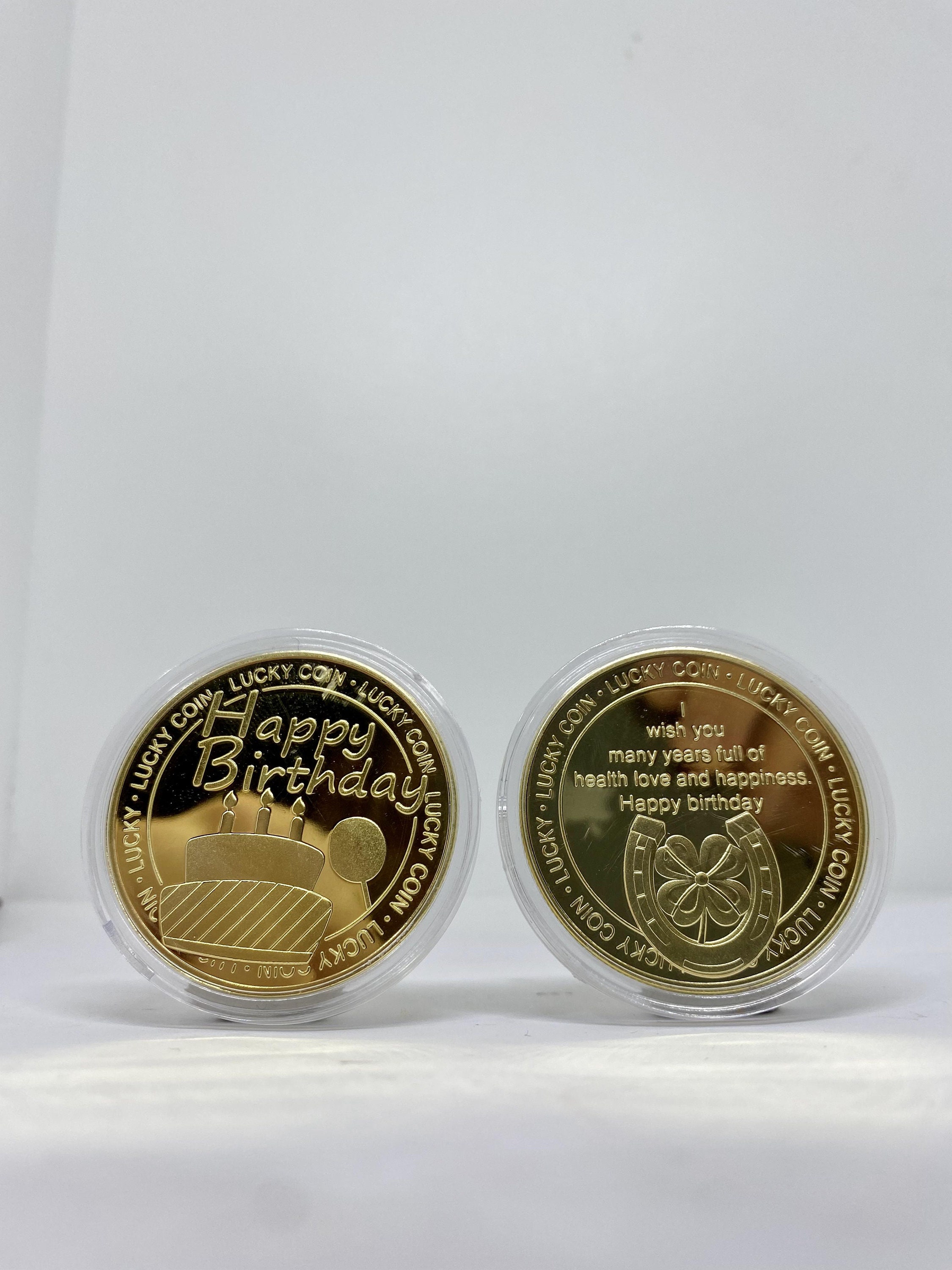 Gold Happy Birthday Lucky Coin Gold Plated Coin 1pcs - Etsy