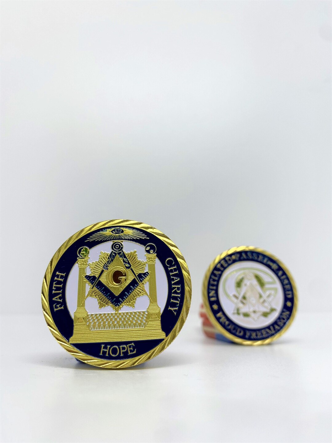 Gold Plated Masonic Coin Commemorative Concept, Memorable Coin ...