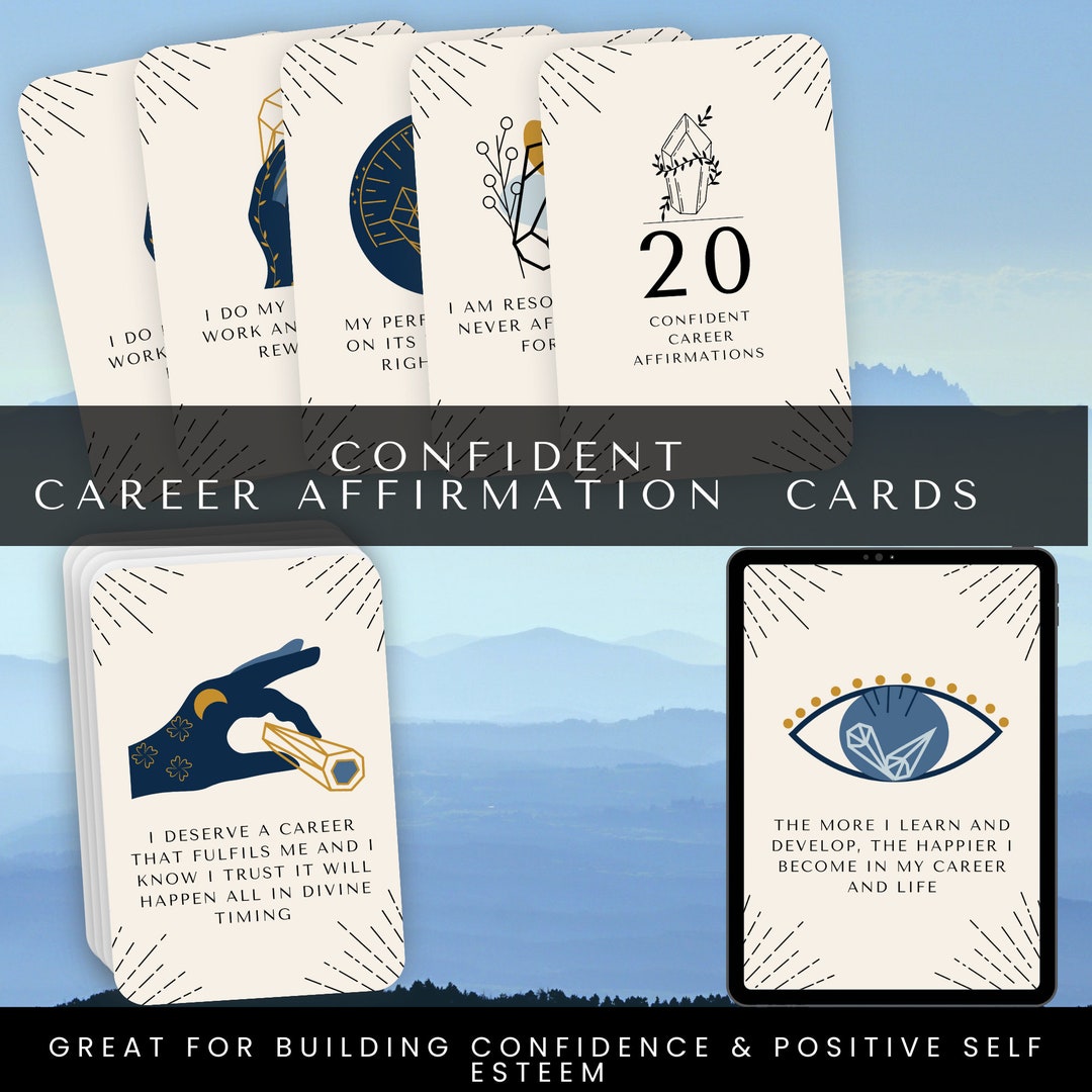 Confident Career Affirmation Cards - Minimalist, Canva Designed, Daily ...