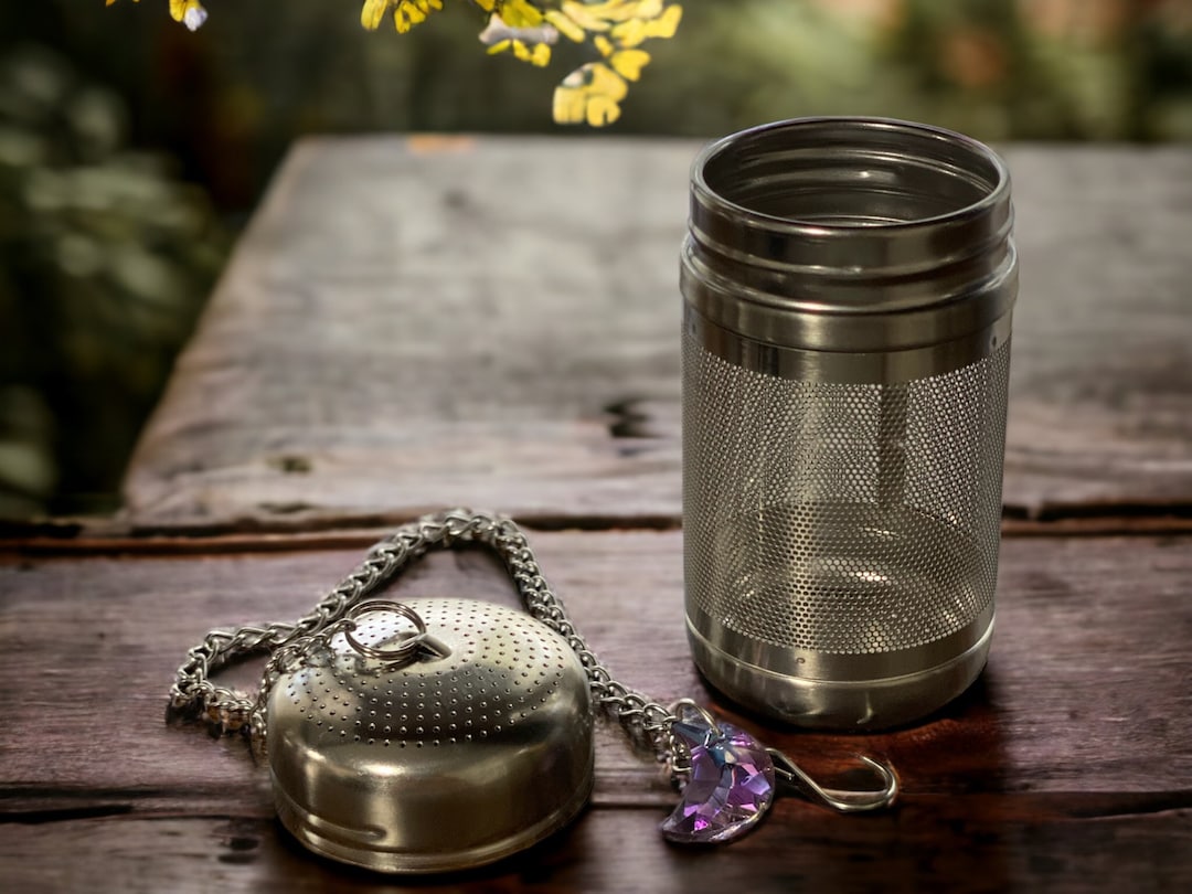 Large Stainless Steel Hanging Tea Infuser With Crystal Moon Charm - Etsy