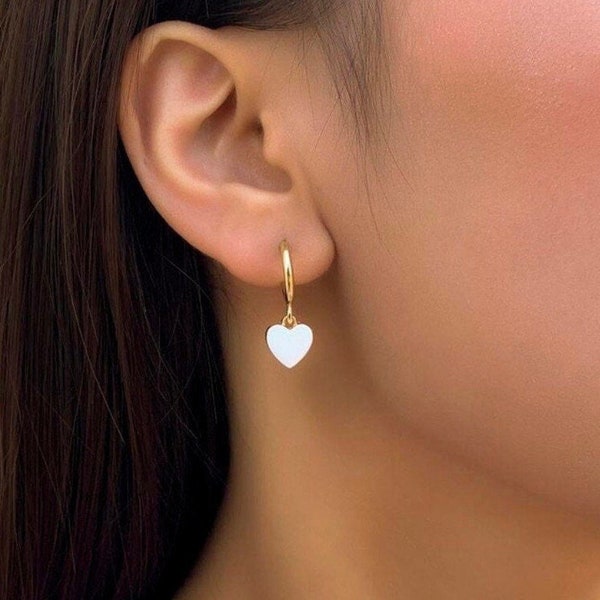 Heart Huggie Earrings - Etsy