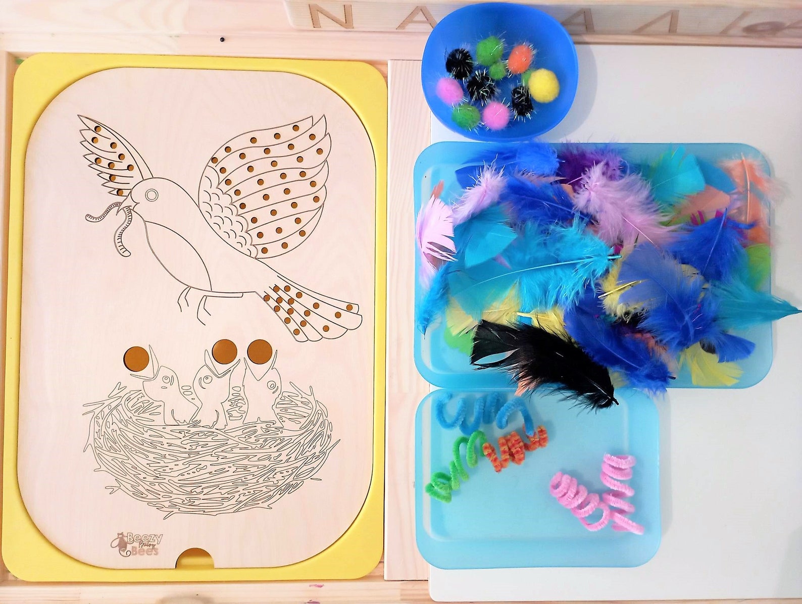 Sensory Board / Birds-peacock-chicken for Flisat Table / Trofast Bin ...
