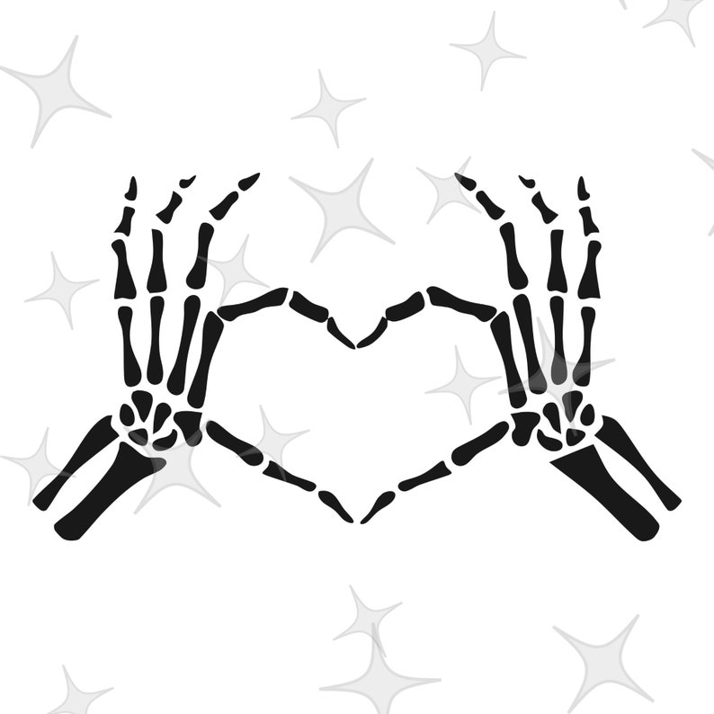 Skeleton Heart Hands SVG - Etsy