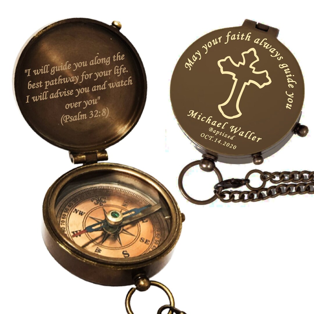 Baptism Compass, Engraved Compass, Personalized, Baptism Gift, Baptism ...