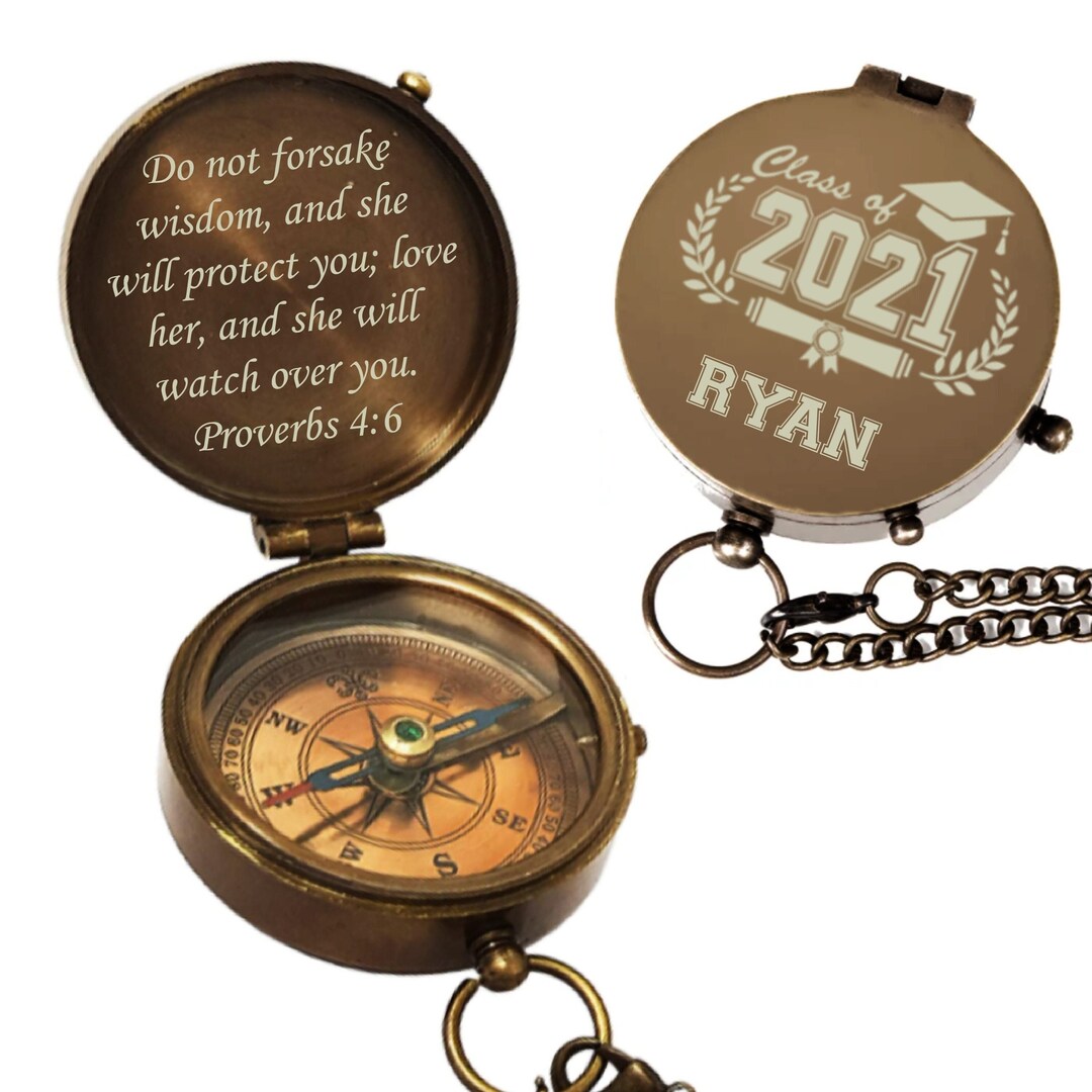 Personalized Graduation Compass, Engraved Working Compass, Class of ...