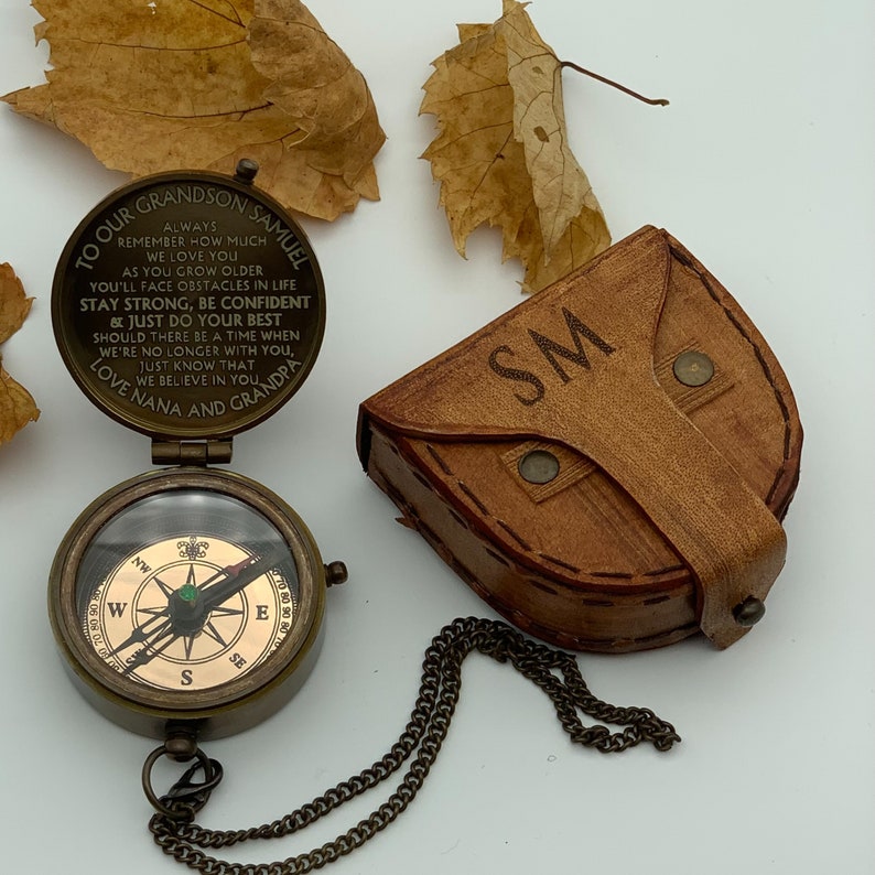 Personalized Brass Compass, Engraved Gift for Him - Etsy