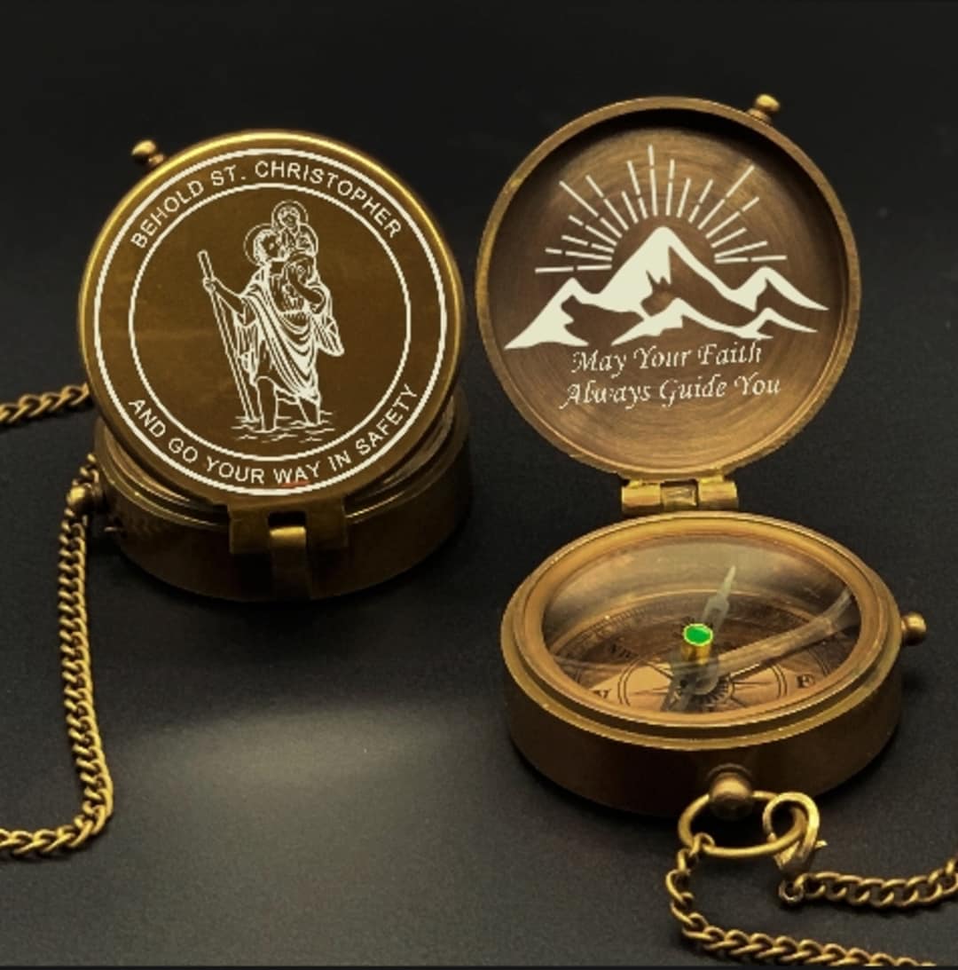 Saint Christopher Religious Compass, Patron of Son, St. Christopher ...