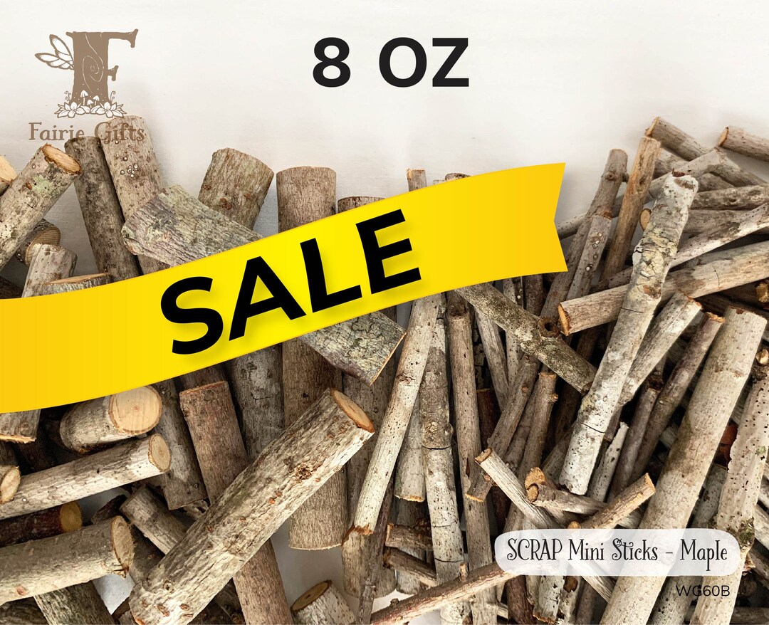 SCRAP Mini Wood Sticks 8 Oz, Maple Craft Branches, Seconds Wooden Twigs ...