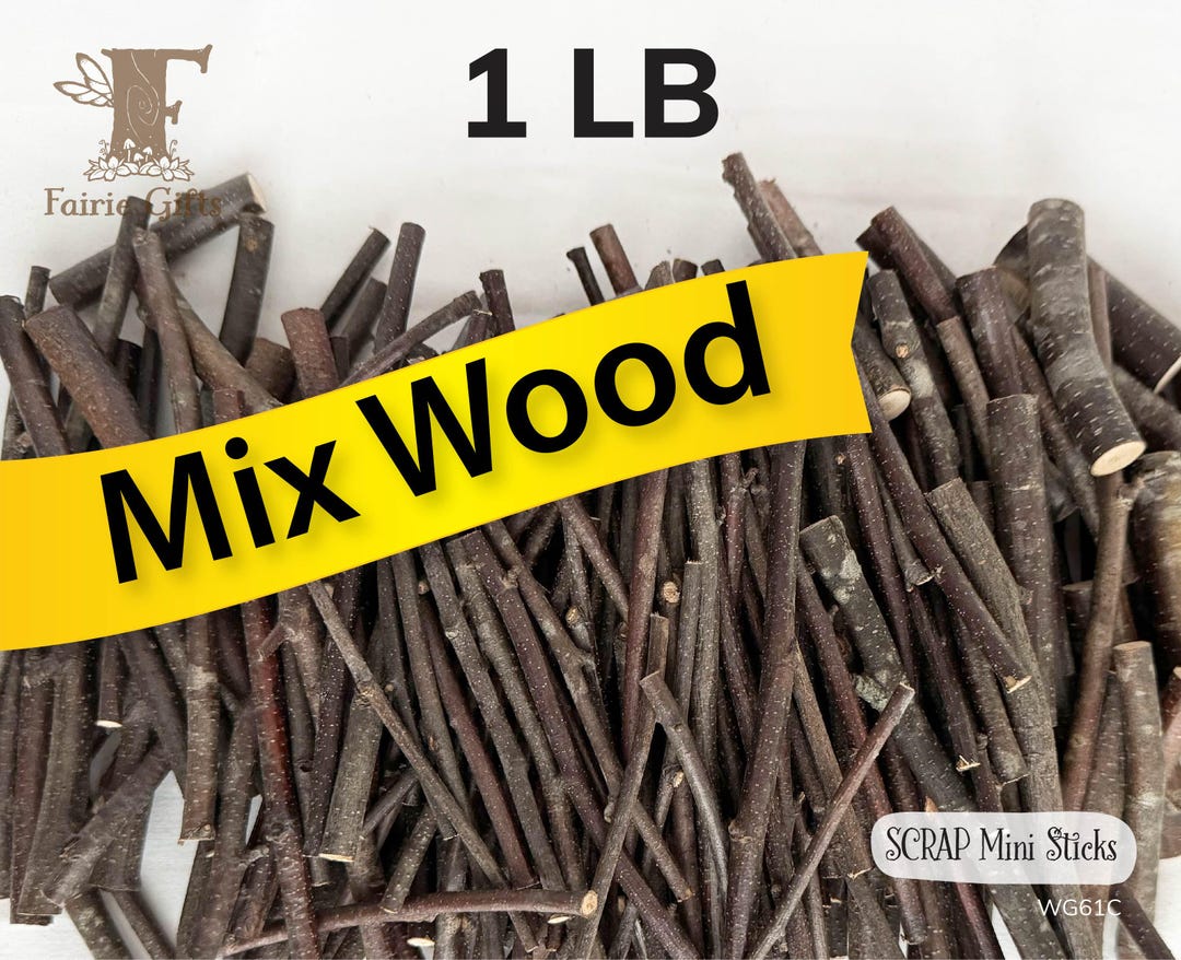 SCRAP Mini Wood Sticks 1 Lb, Mixed Woods Sticks Bundle, Rustic Craft ...