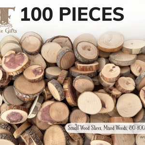 Small Wood Slices Bundle 80-100 Ct, Bulk Wooden Circles, Wood Disk From ...