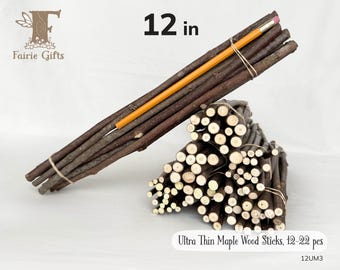 Ultra Thin Wood Sticks 12 In, Maple Wooden Sticks 14-18 Ct, Twig Bundle ...