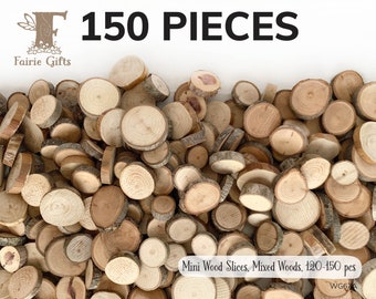 Small Wood Slices Bundle 80-100 Ct, Bulk Wooden Circles, Wood Disk From ...