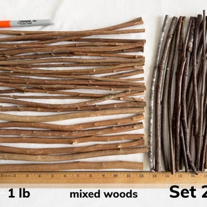 Wood Sticks 12 in One Pound, Wood Branches 1 Lb, Assorted Wooden Sticks ...