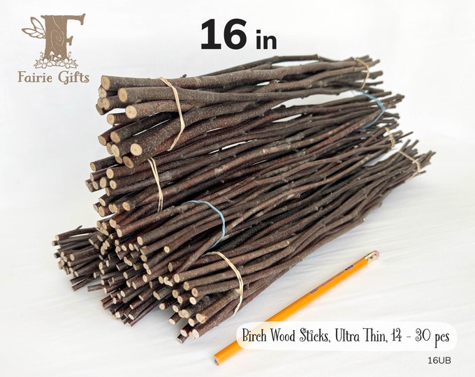 Ultra Thin Wood Sticks 16 In, Red Birch Branches 14-30 Ct, Dried Wooden ...