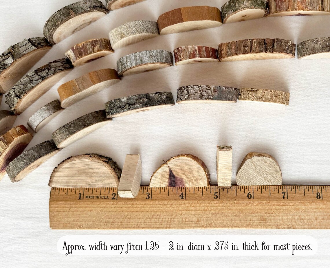HALF Small Wooden Circles, Half Wood Disk, Bulk Wood Pieces, Half Wood ...