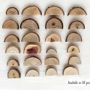 HALF Small Wooden Circles, Half Wood Disk, Bulk Wood Pieces, Half Wood ...