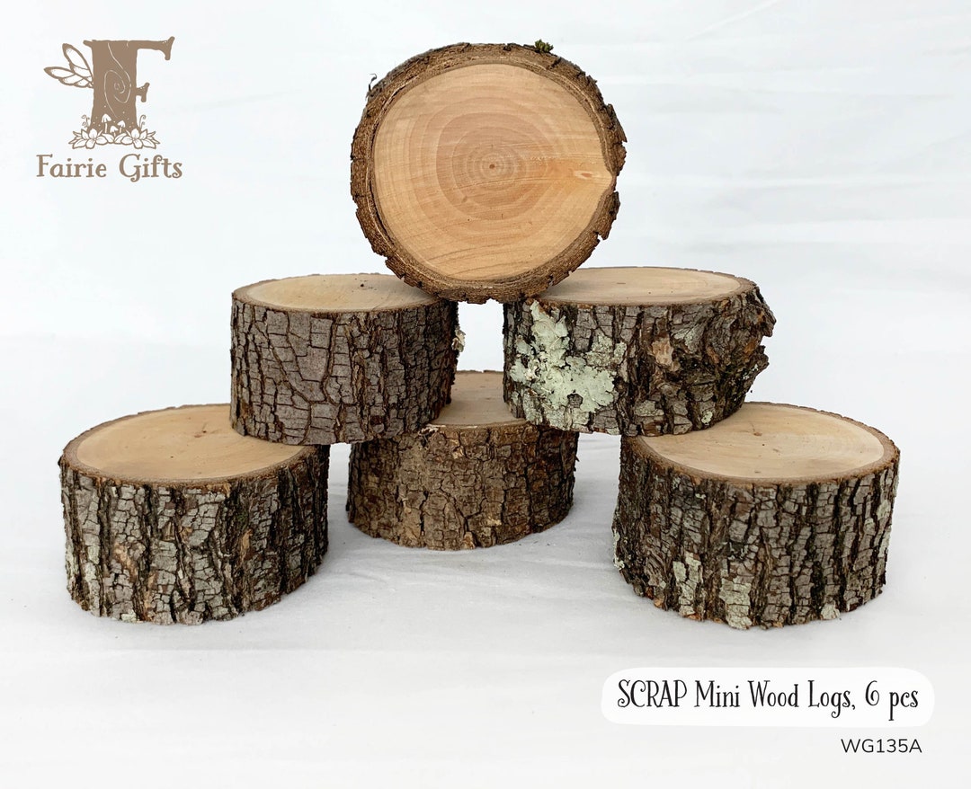 SCRAP Mini Wood Logs 6ct, Seconds Wood for Crafts, Tree Supply, Rustic ...